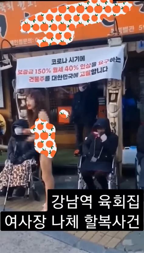 약혐 강남역 육회집 여사장 나체 할복 시위 ㄷㄷ 유머 움짤 이슈 에펨코리아