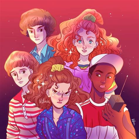 Stranger Things Fan Art Mike And Eleven Season 3 Rectangle Circle