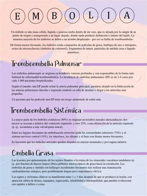Las Diferentes Formas De Embolia Causas Síntomas Y Consecuencias