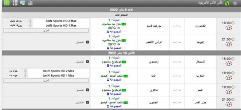 جدول مباريات كأس الأمم الأفريقية والقنوات الناقلة وموعد مباريات اليوم