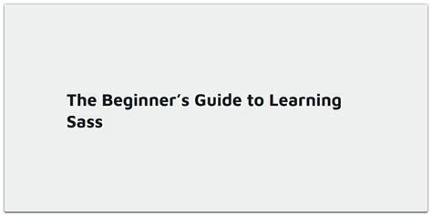best sass tutorials a comprehensive guide to sass