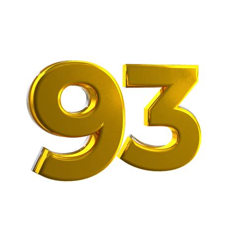 Mental Yellow 93 3d Number 11154520 Png