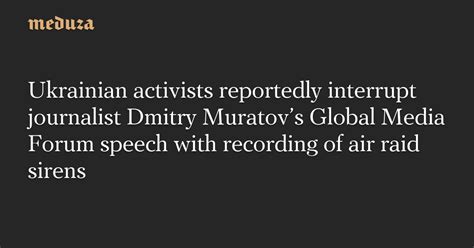 Ukrainian Activists Reportedly Interrupt Journalist Dmitry Muratovs