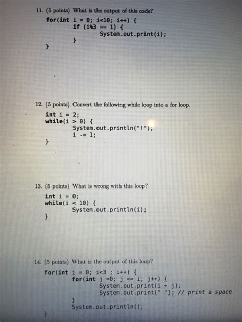 solved what is the output of this code for int i 0 i