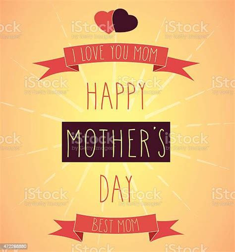 Hand Drawn Happy Mothers Day Poster Stock Illustration Download Image