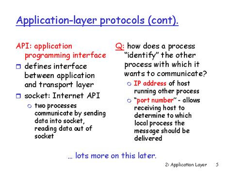 application layer protocols cont