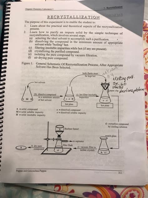 solved organic chemistry laboratory recrystallization the