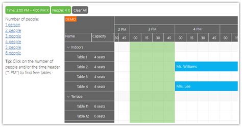 restaurant table reservation tutorial asp c vb daypilot code