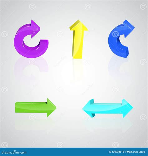 Set Of Color Arrows Stock Vector Illustration Of Left 130934518