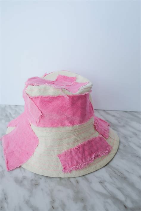 Light Hot Pink Patch Bucket Hat I Handmade Bucket Hat Etsy