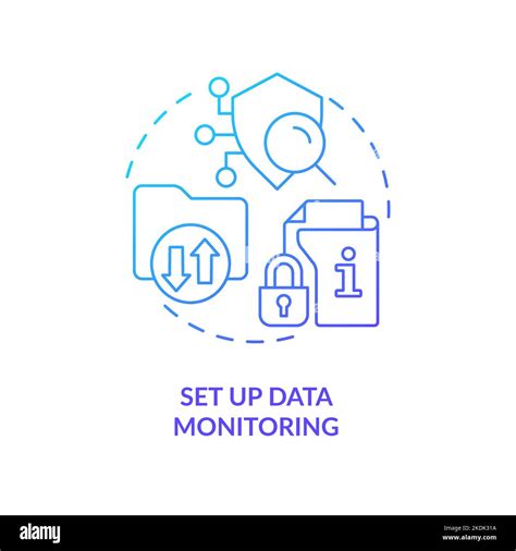 Set Up Data Monitoring Blue Gradient Concept Icon Stock Vector Image