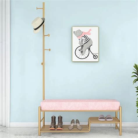 39 Pink Entryway Bench And Coat Rack Velvet Shoe Storage Bench With