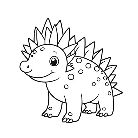 かわいい赤ちゃんステゴサウルス ぬりえ ベクターイラスト画像とpngフリー素材透過の無料ダウンロード Pngtree