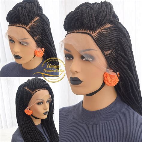Braided Wig Cornrow Braid Wigs Lace Front Braid Wig Braided Etsy