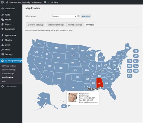 interactive us map fla