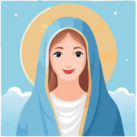 La Virgen María Madre De Jesús Vector Premium