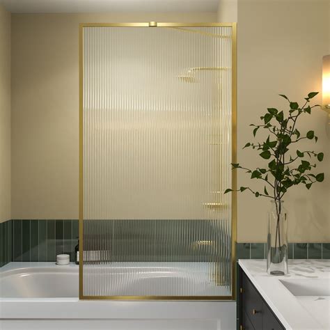 Serenity Re 33 X 58 Bathtub Screen Reeded Glass Shower Panel For Bat