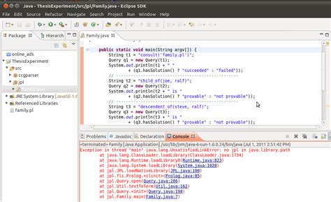java how to solve symbol lookup error by using jpl on