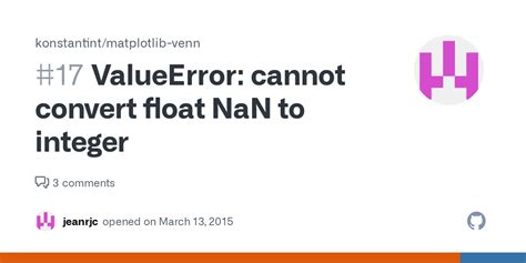 valueerror cannot convert float nan to integer · issue 17