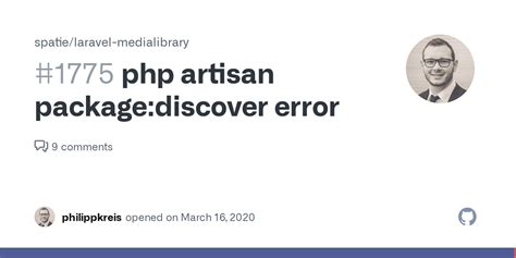php artisan package discover error · issue 1775 · spatie laravel