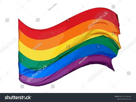 Waving Rainbow Flag Lgbt Gay Lesbian Stock Vector Royalty Free