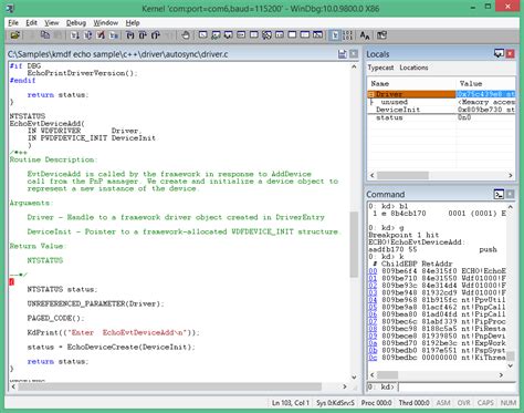 debug windows drivers step by step lab echo kernel mode windows