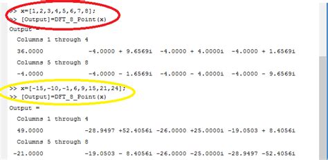 the screenshot of the execution result of dft 8 point program figure 4
