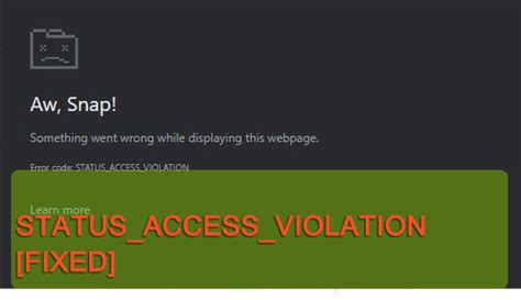 how to repair status access violation errors