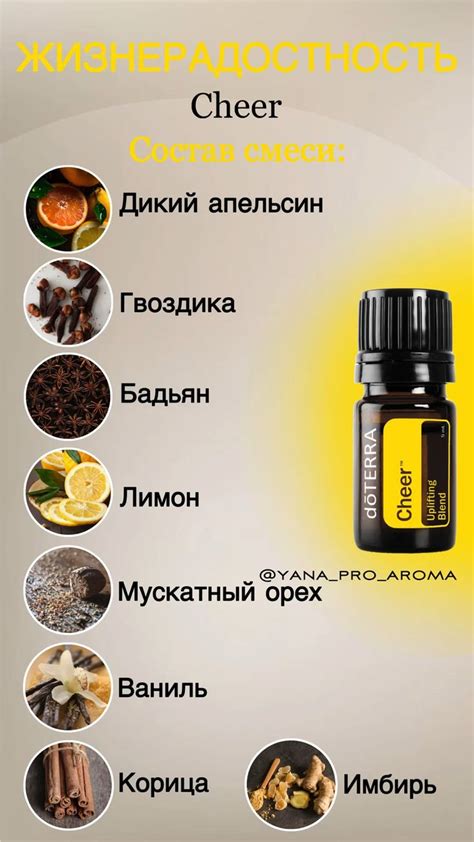 Смесь эфирных масел для жизнерадостности и позитивного настроения