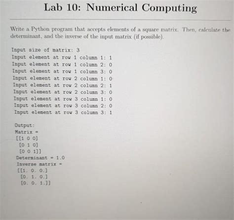solved python can use numpy lab 10 numerical computing