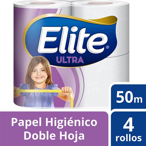 Papel HigiÉnico Elite Ultra Doble Hoja 50 M 4 Rollos Vea