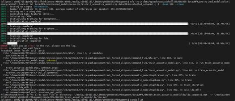 mfa align report error there was an error in the run please see the