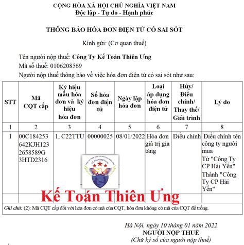 Mẫu Biên Bản điều Chỉnh Hóa đơn điện Tử Viết Sai Theo Thông Tư 78 NĐ 123