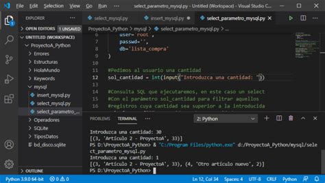 trabajando con mysql mariadb y python proyecto a