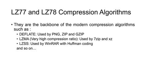 lz77 and lz78 compression algorithms