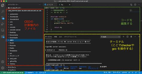 ced に vscode の remote ssh を使ってアクセスする。 uec media design lab