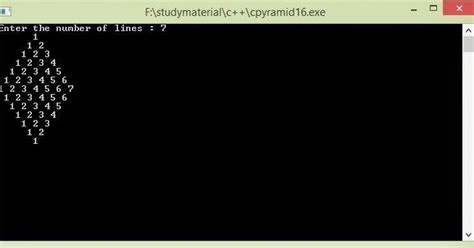diamond shape pyramid using integers c programs
