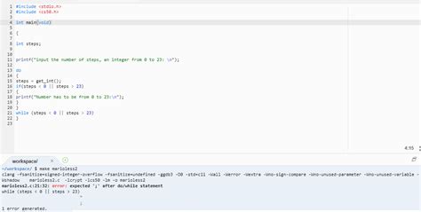 pset1 mario error expected at end of declaration all solutions