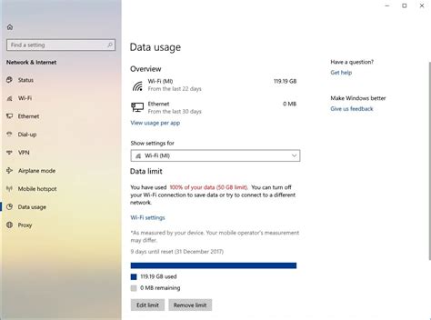how to set data usage limit in windows 10 technastic