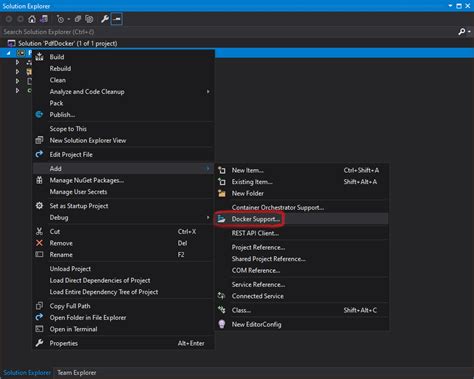 create pdf on docker container from core