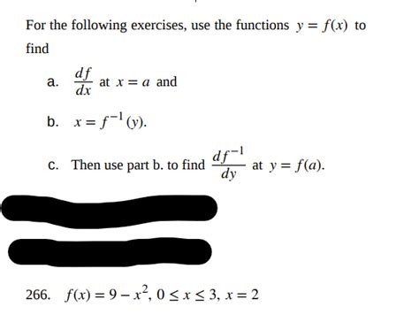 Solved For The Following Exercises Use The Functions Y F X