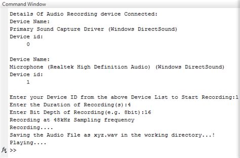 digital ivision labs sound record save and playback in matlab