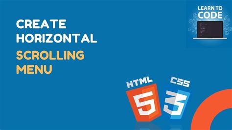 horizontal scrollbar menu with html and css youtube