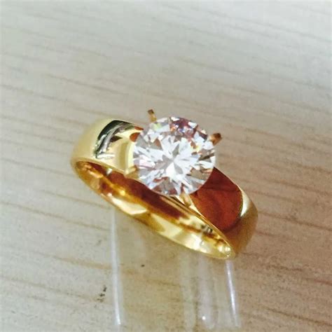 Buy Large Zircon Cz Gold Color 316l Stainless Steel