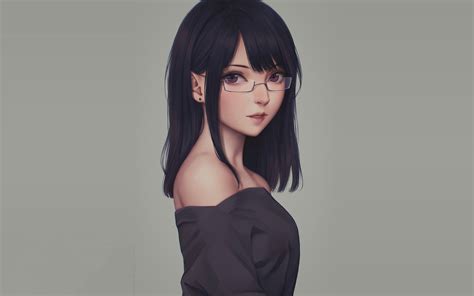 2880x1800 Anime Glasses Girl Macbook Pro Retina Hd 4k Wallpapers