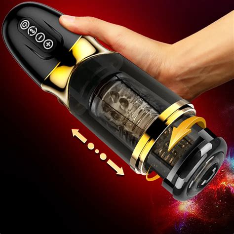 Automatic Telescopic Rotation Male Masturbator 10 10 Modes Silicone