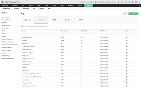 how to add a service in netflow analyzer manageengine