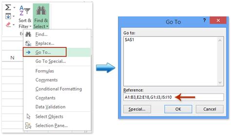 how to quickly select non adjacent cells or ranges in excel