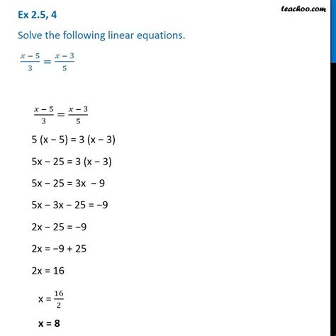 Ex 2 5 4 Solve X 5 3 X 3 5 Chapter 2 Class 8 Teachoo