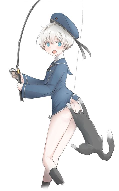 Safebooru 1girl 1other Ass Assisted Exposure Black Legwear Blue Eyes